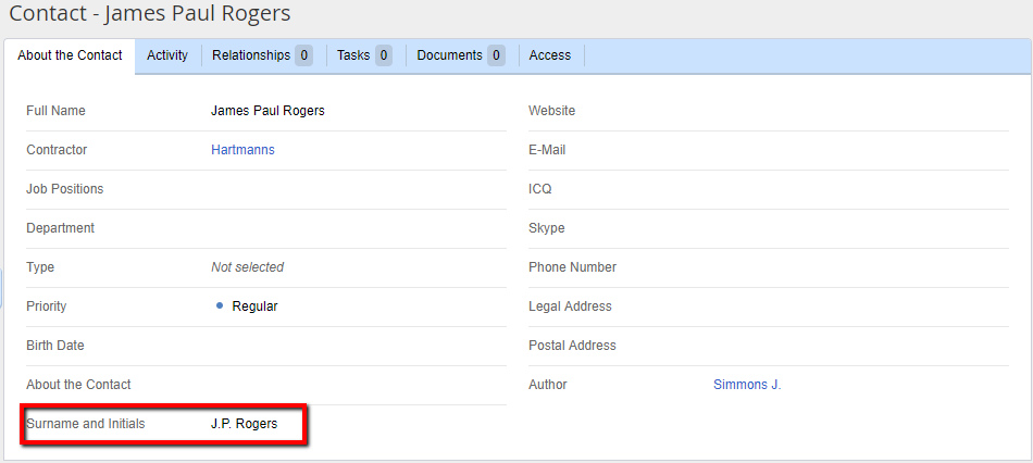 Example of a script for calculating a field value