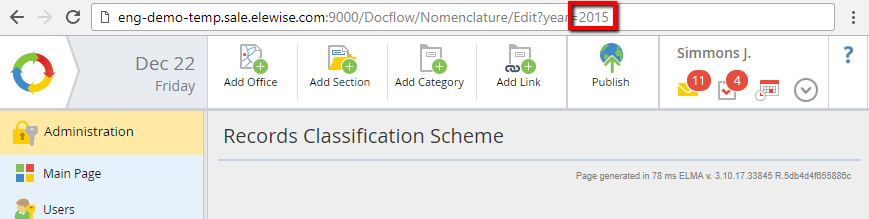 Creating a records classification scheme for the previous year