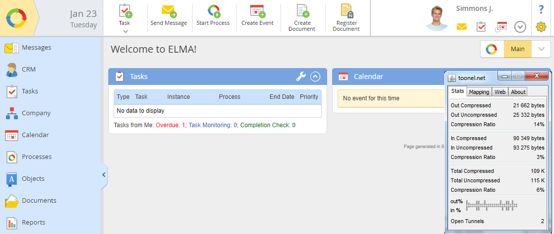 Using ELMA with slow Internet connection